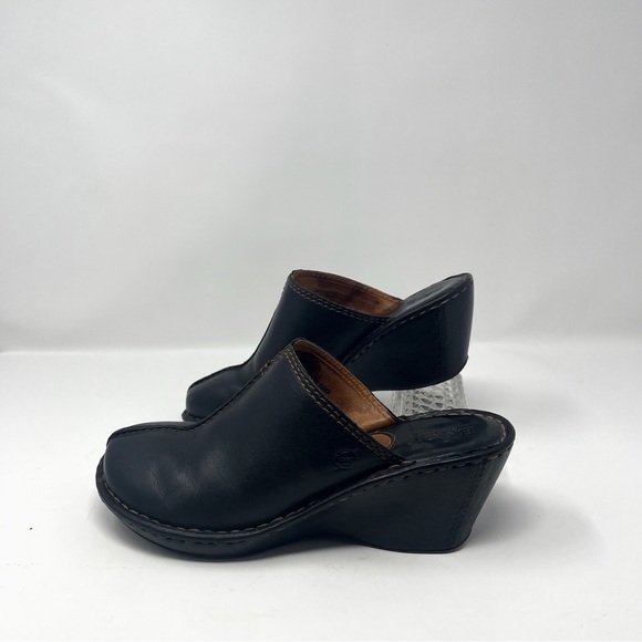 Born | Shoes | Born Brown Leather Wedge Heel Clogs Size 8 | Poshmark